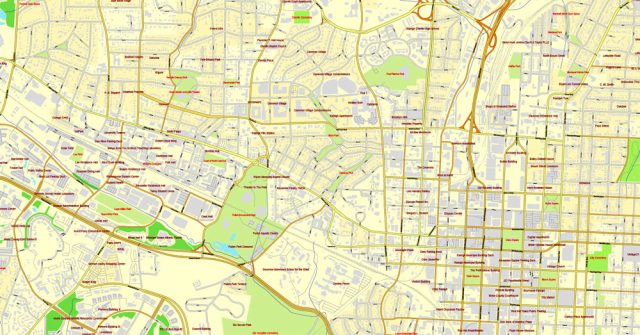 Raleigh Map, North Carolina, US, vector map Adobe PDF editable City ...