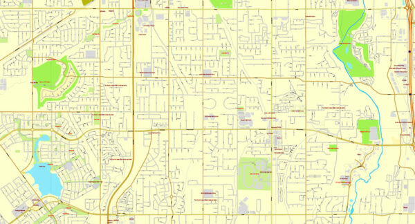 Salt Lake City, Utah, printable vector street City Plan map V3-2016.08 ...