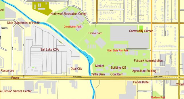 Salt Lake City, Utah, printable vector street City Plan map V3-2016.08 ...