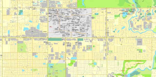 Tampa PDF Map Florida US printable vector City Plan V.7 full editable ...