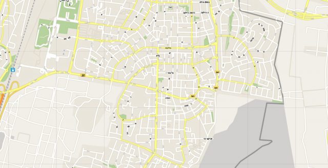 Tel Aviv, Israel, printable vector street City Plan G-View V.3 map full ...