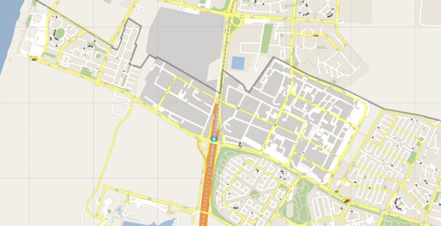 Tel Aviv, Israel, printable vector street City Plan G-View V.3 map full ...
