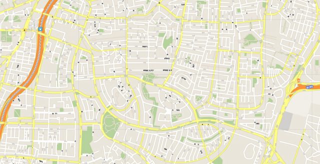 Tel Aviv, Israel, printable vector street City Plan G-View V.3 map full ...