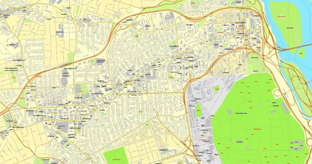 Washington DC Map US vector printable Adobe PDF editable City Plan V3 ...