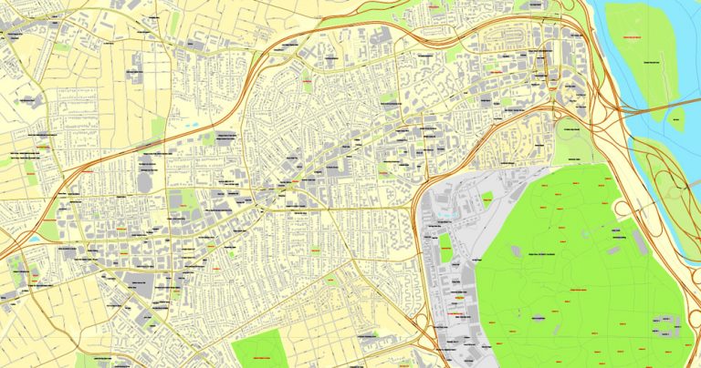 Washington DC Map US vector printable Adobe PDF editable City Plan V3 ...
