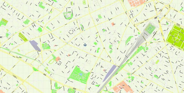 Paris Map Full, France, printable vector map Adobe Illustrator editable ...