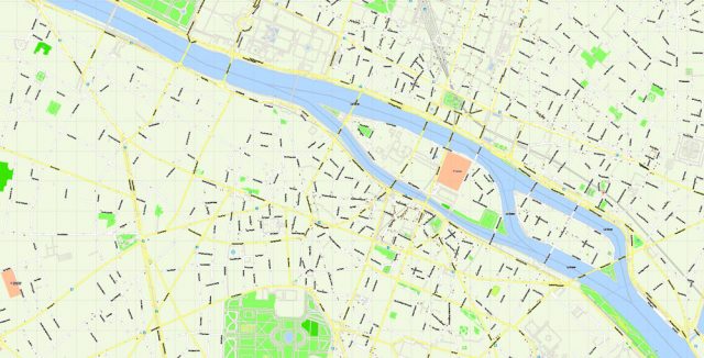 Paris Map Full, France, printable vector map Adobe Illustrator editable ...