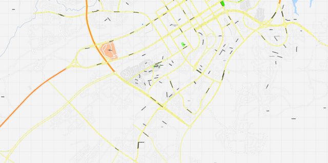 Abuja Nigeria printable exact vector map G-View level 16 (250 meters ...