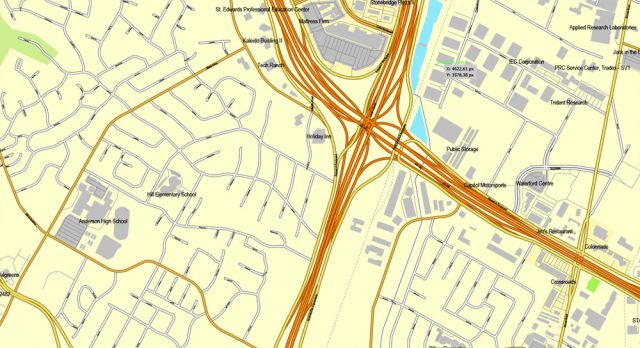 Austin Texas US exact vector map Adobe Illustrator editable City Plan ...
