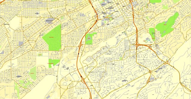 Birmingham, Alabama, US, exact vector map Adobe Illustrator editable ...