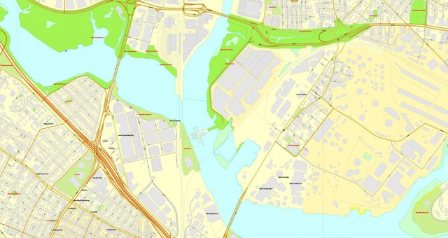 Boston, Massachusetts, US, exact map: Printable City Plan Map V.2 ...