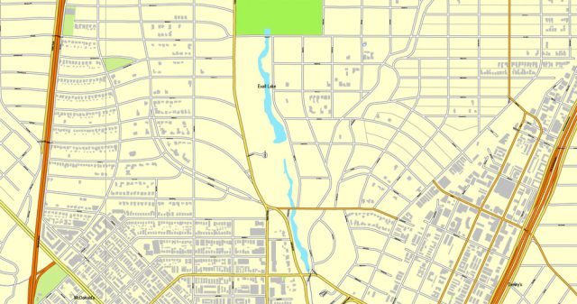 Dallas, Texas, US, exact vector map Adobe Illustrator editable City ...