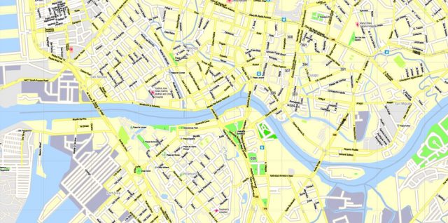 Manila, Philippines, exact vector street City Plan map G-View Level 16 ...