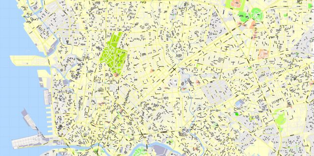 Manila, Philippines, exact vector street City Plan map G-View Level 16 ...