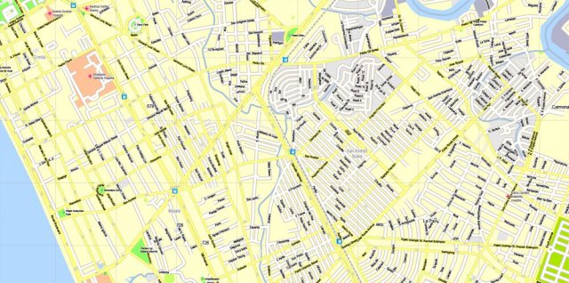 Manila, Philippines, exact vector street City Plan map G-View Level 16 ...