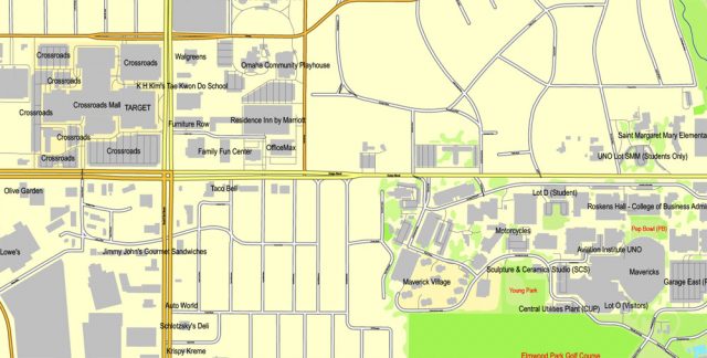 Omaha, Nebraska, US, exact vector street City Plan map V3.09, full ...