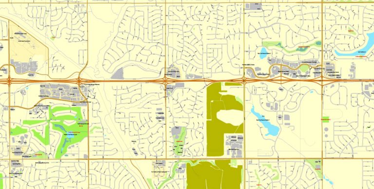 Omaha, Nebraska, US, exact vector street City Plan map V3.09, full ...