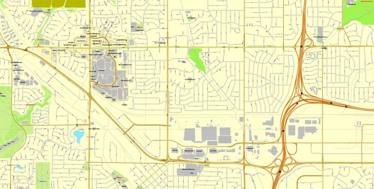 Omaha, Nebraska, US, exact vector street City Plan map V3.09, full ...