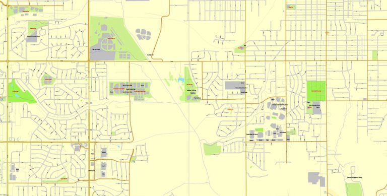 Omaha, Nebraska, US, exact vector street City Plan map V3.09, full ...