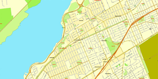 Ottawa, Canada, printable vector street City Plan map V3.09, full ...