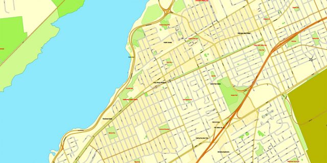 Ottawa, Canada, printable vector street City Plan map V3.09, full ...