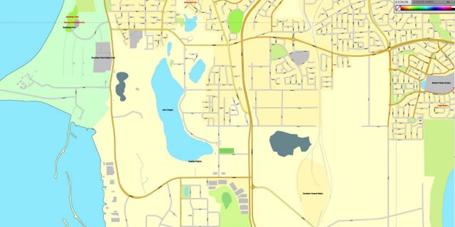 Perth, Australia, exact vector street City Plan map V.3.09, full ...