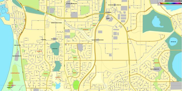 Perth, Australia, exact vector street City Plan map V.3.09, full ...