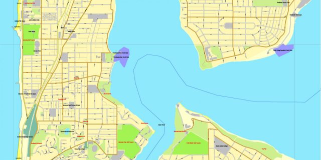 Perth, Australia, exact vector street City Plan map V.3.09, full ...