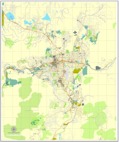 Reno, Nevada, US, exact vector street City Plan map V3.09, full ...