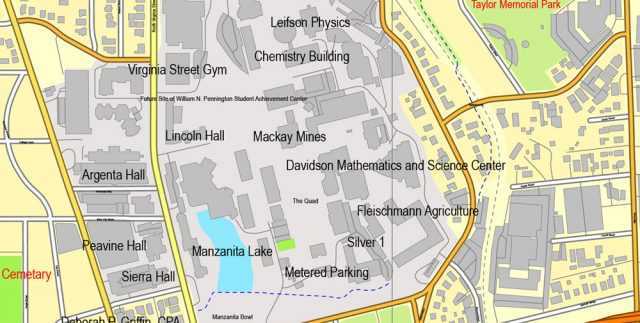 Reno, Nevada, US, exact vector street City Plan map V3.09, full ...