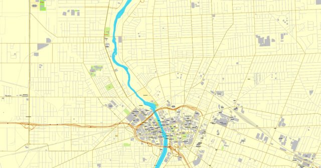 Rochester Map New York US exact vector street map V3.09 full editable ...