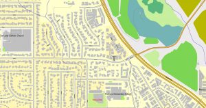 San Luis Obispo, California, US, exact vector street City Plan map V3 ...