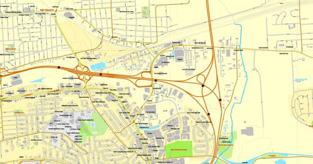 Syracuse Map New York US exact vector street map V2.09 full editable ...