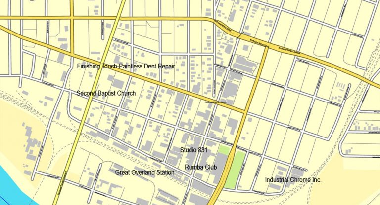 Topeka, Kansas, US, exact vector street City Plan map V2.09, full ...