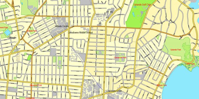 Victoria, Canada, full vector Map V3.09, scalable, editable, separated ...
