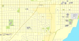 Wind Point, Wisconsin, US printable vector street City Plan map, full ...