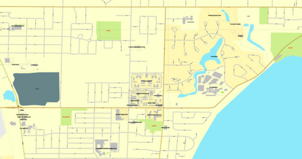 Wind Point, Wisconsin, US printable vector street City Plan map, full ...