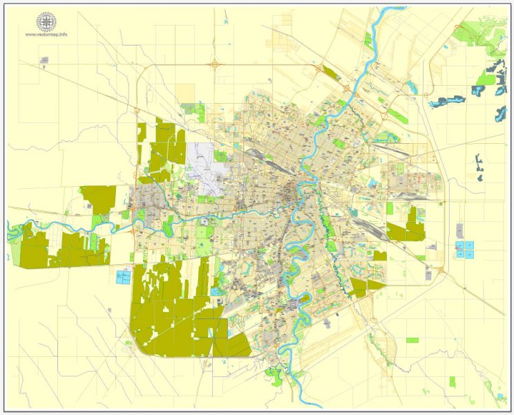 Winnipeg PDF Map Vector Canada Exact City Plan detailed Road Map Adobe ...