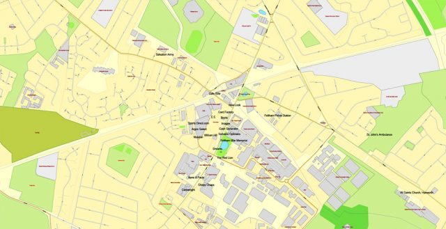 Heathrow, Feltham, Hounslow map (part of Greater London Map), England ...