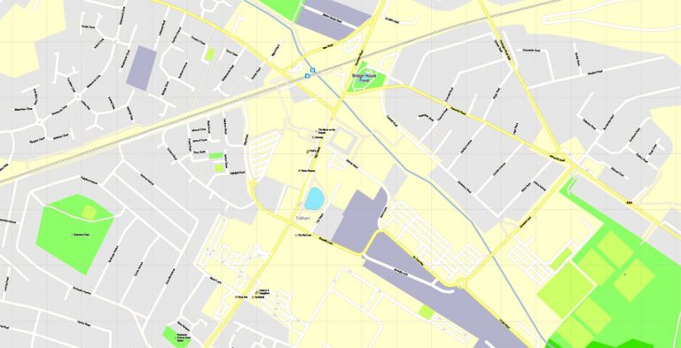 Heathrow, Feltham, Hounslow map (part of Greater London Map), England ...