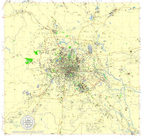 Beijing Vector Map China ENG Low detailed City Plan editable Adobe ...