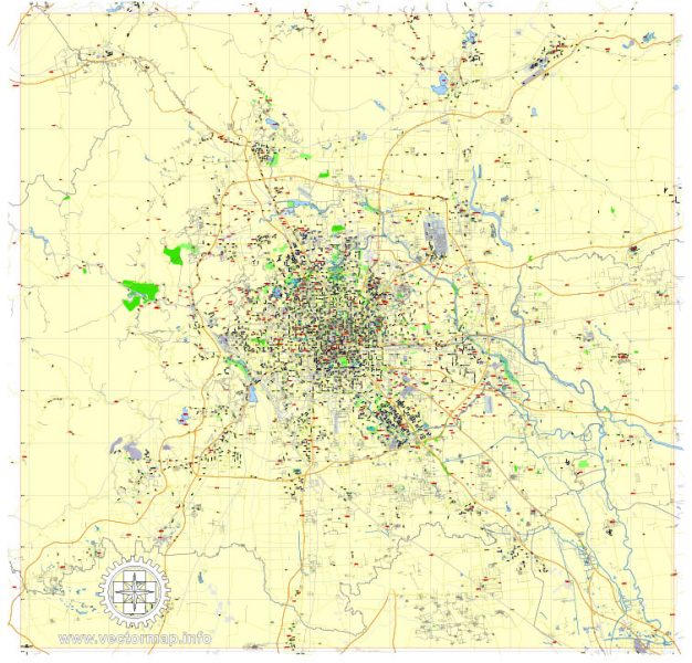 Beijing Vector Map China ENG Low detailed City Plan editable Adobe ...