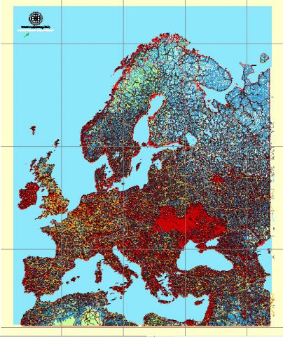 World Gall-Peters Projection Political PDF Vector Map High Detailed V.3 ...