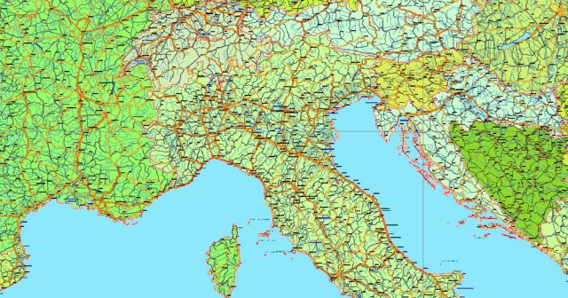Europe full Extra Detailed Map, printable vector map CorelDraw editable ...