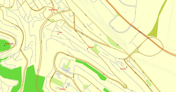 Haifa, Israel, printable vector map Adobe PDF editable City Plan, full ...