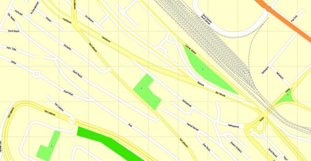 Haifa, Israel, printable vector map Adobe Illustrator editable G-View ...