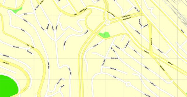 Haifa, Israel, printable vector map Adobe Illustrator editable G-View ...