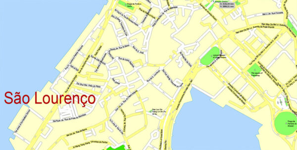 Macau, China, printable vector street G-view Level 17 (100 meters scale ...