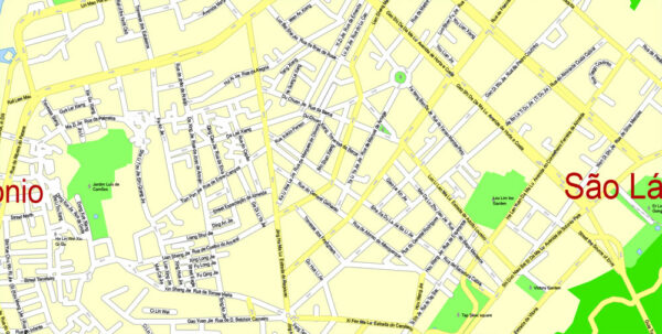 Macau, China, printable vector street G-view Level 17 (100 meters scale ...
