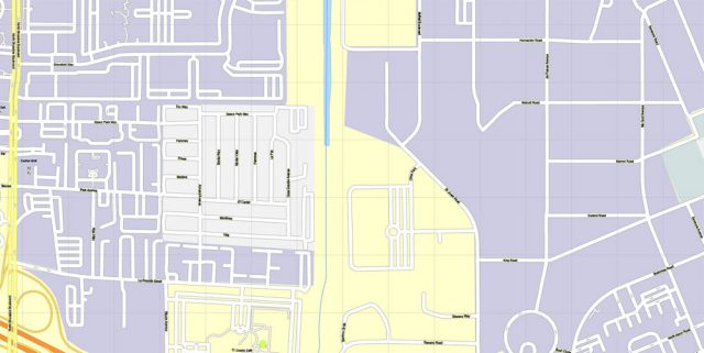 Mountain View, California, Printable Map, US, exact vector street G ...
